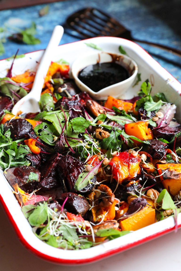 Warm Butternut and Beetroot Salad with Balsamic Reduction - Just Easy ...