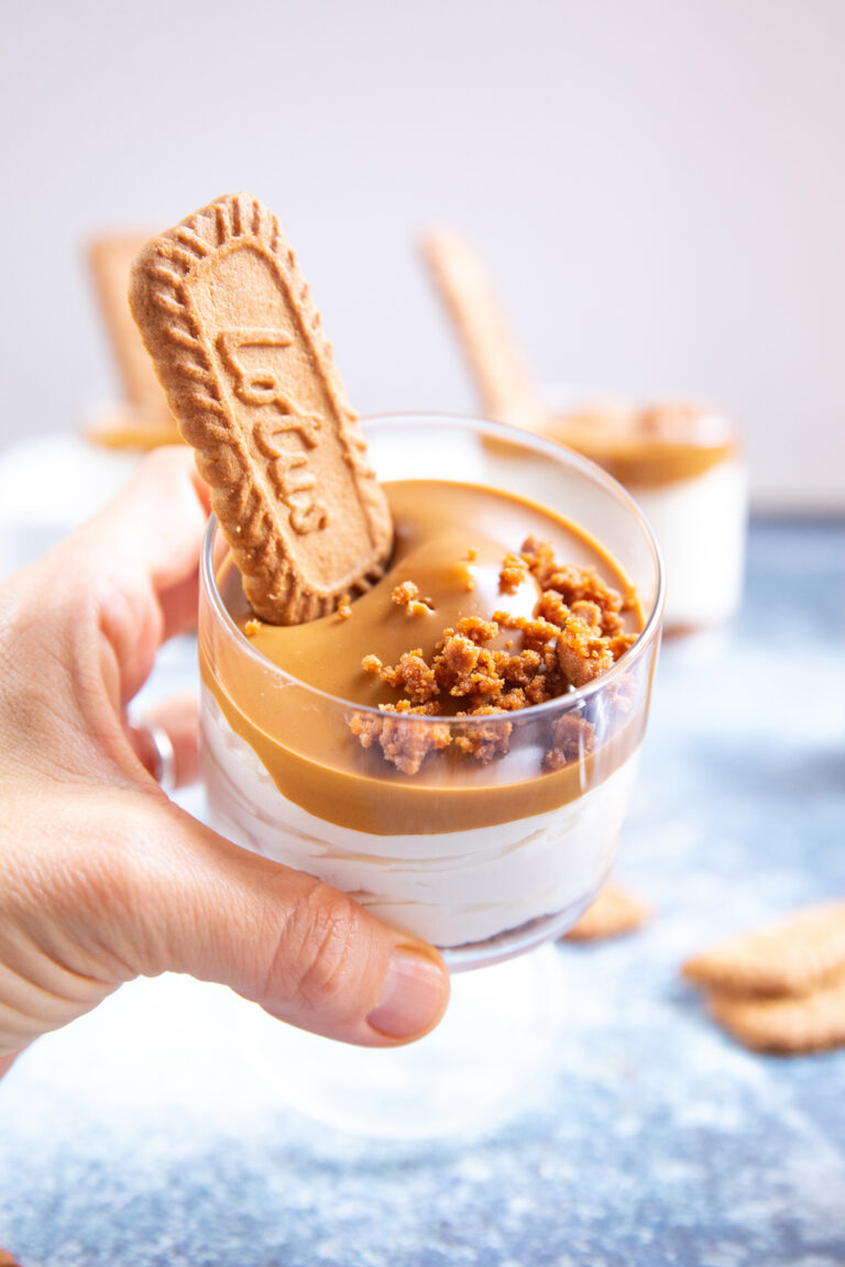 No-Bake Biscoff Cheesecake Cups - Just Easy Recipes