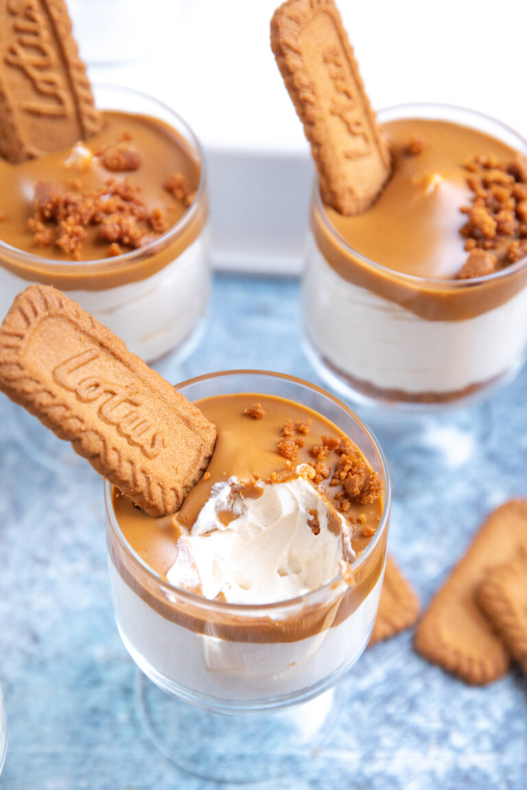 No-Bake Biscoff Cheesecake Cups - Just Easy Recipes
