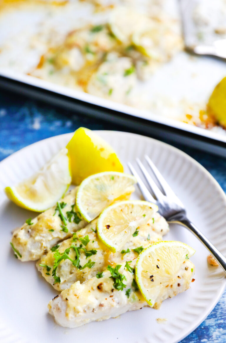 Baked Hake with Creamy Lemon Sauce - Just Easy Recipes